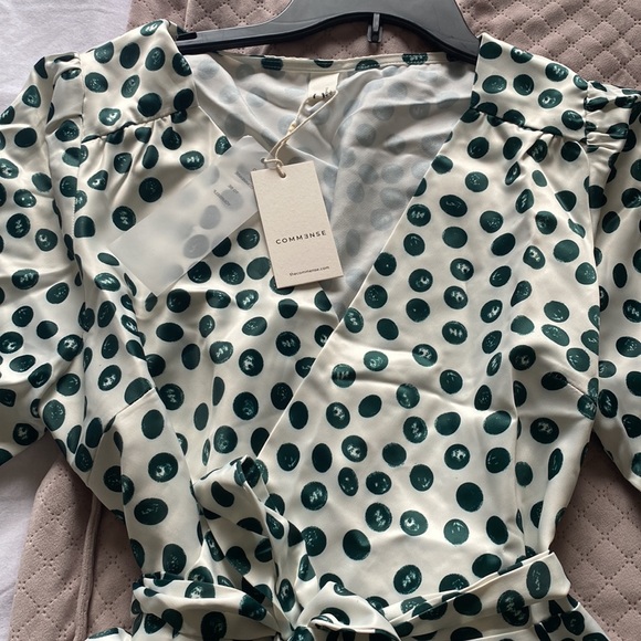 Commense | Dresses | Nwt Commense Long Sleeve Wrap Dress White With ...
